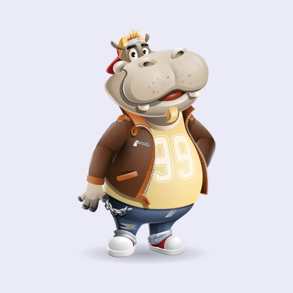 Hippo (112 Action Poses) – Toon Characters